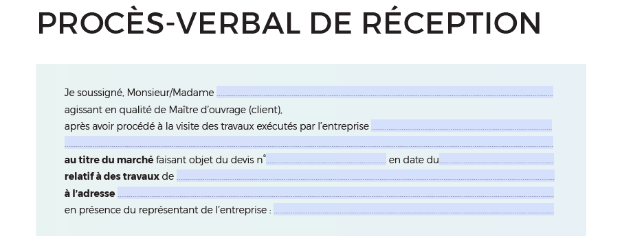 Fiche de réception - VMR | REX Bâtiments performants